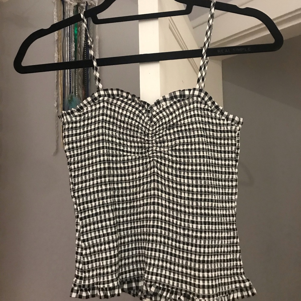 Black And White Checkered Tube Top - Gem